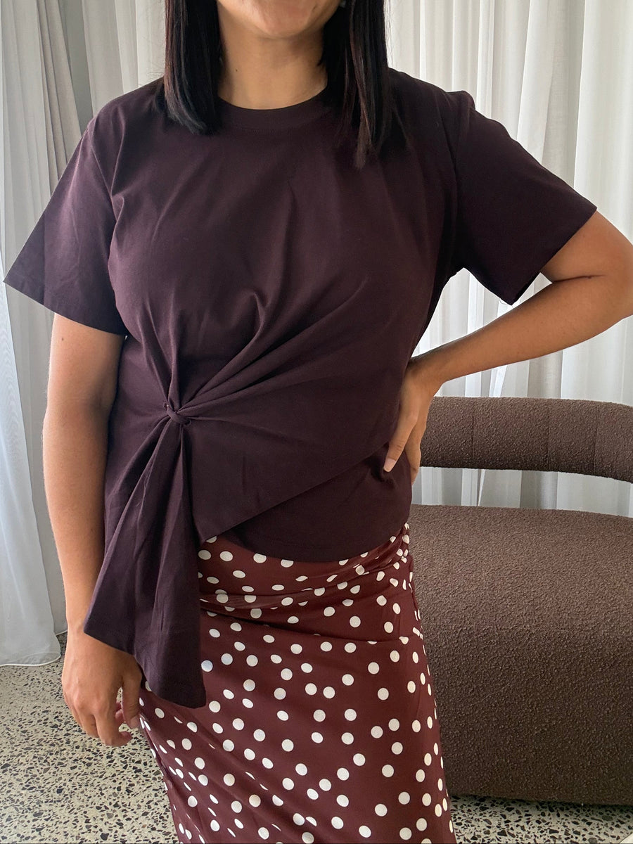 Cotton Ring Detail Top Plum